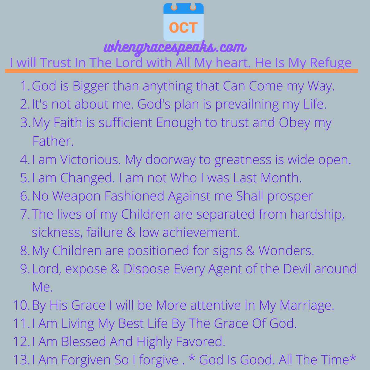 Powerful Positive Monthly Biblical Affirmations for Courageous Faith ...